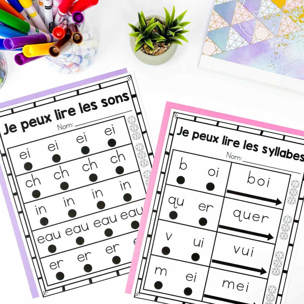 Decodable French Reading Sheets | French Reading Fluency and ...