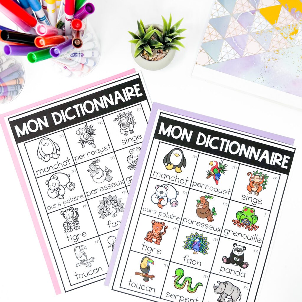 French Zoo Animals Vocabulary | French Word Wall Cards: vocabulaire du ...