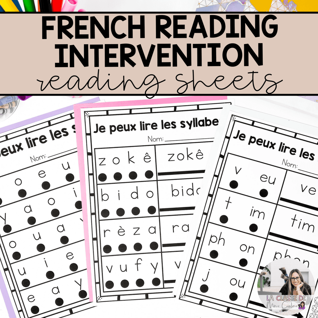 Decodable French Reading Sheets | French Reading Fluency and ...