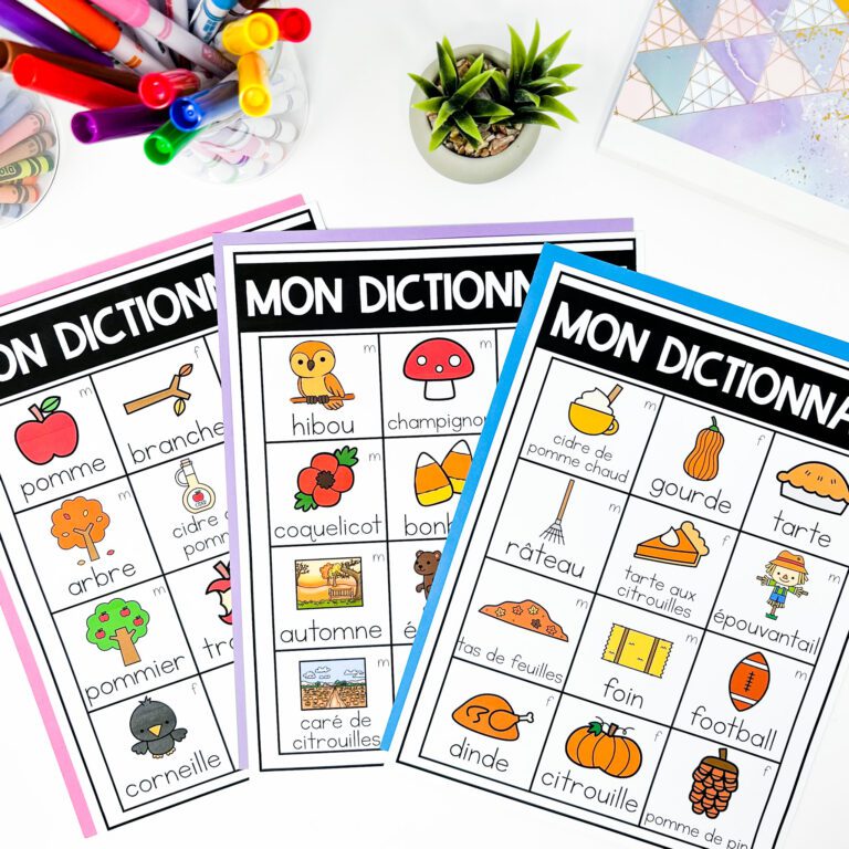 French Fall Vocabulary and Word Wall Cards - vocabulaire d'automne - La ...