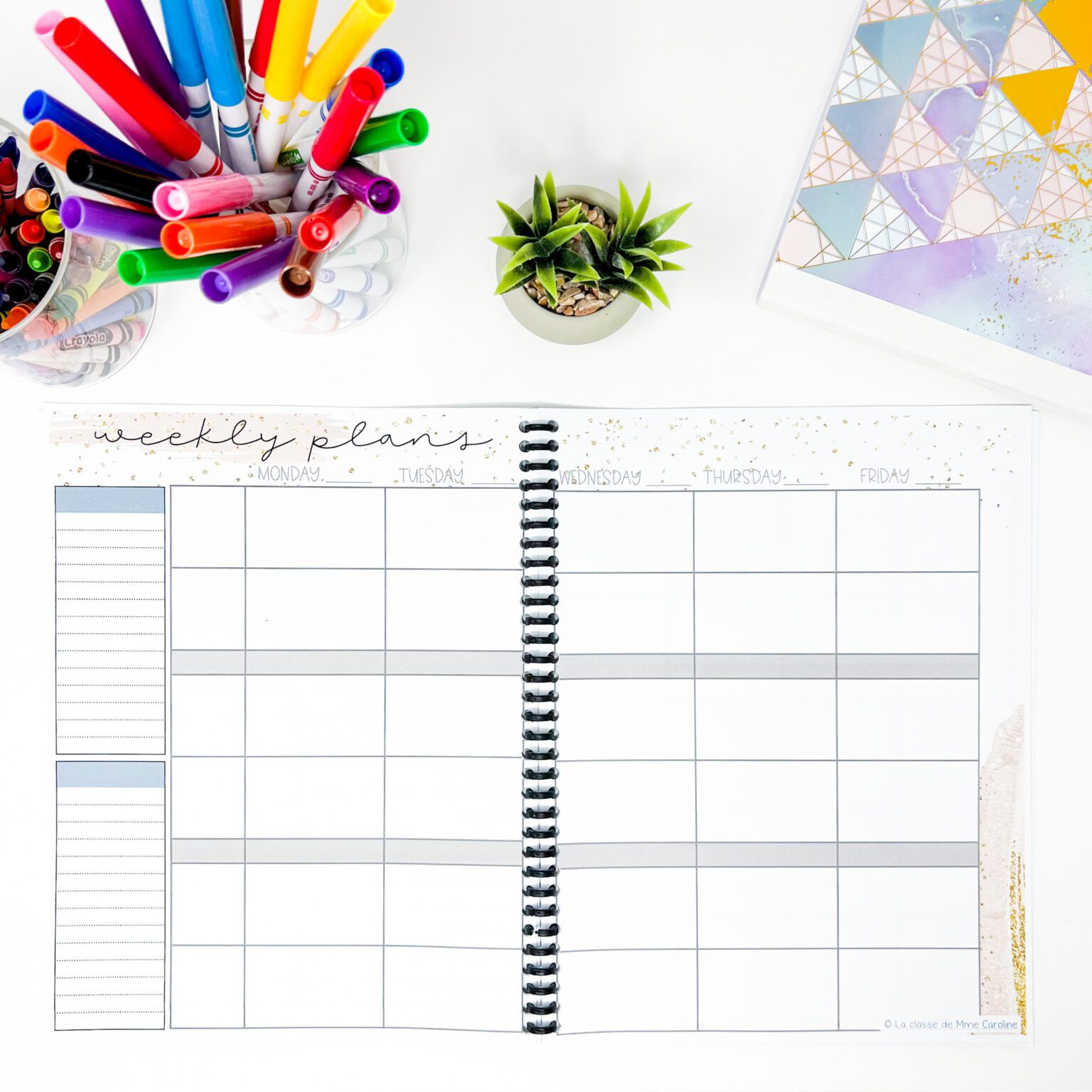 EDITABLE Teacher Planner with FREE YEARLY UPDATES - Gold and Greenery ...