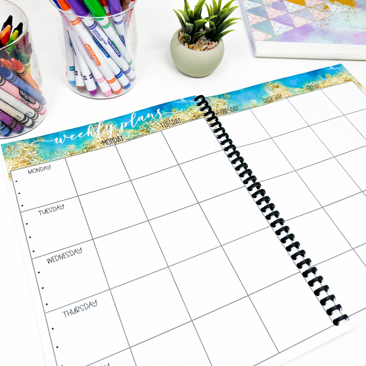 EDITABLE Teacher Planner with FREE YEARLY UPDATES - Blue and Gold ...