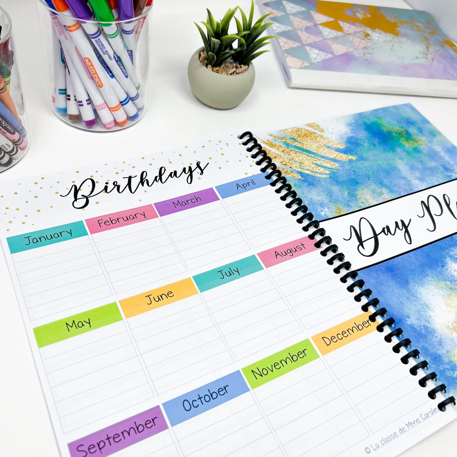 EDITABLE Teacher Planner with FREE YEARLY UPDATES - Blue and Gold ...
