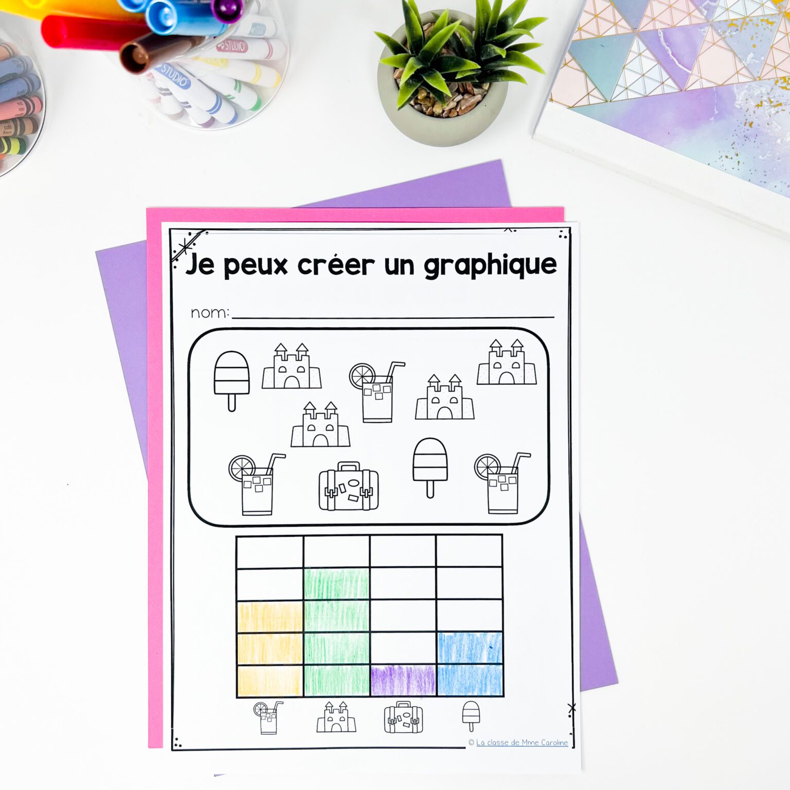 French Summer Math & Literacy Activities for Kindergarten - NO PREP ...