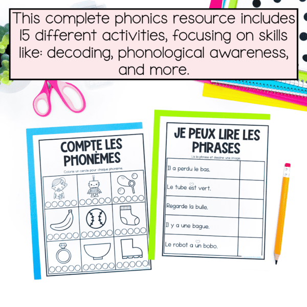 French Phonics Activities - Decoding Phonological & Phonemic Awareness ...
