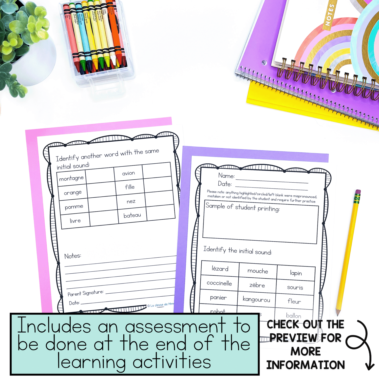 French Phonological Awareness Activities for Beginning Sounds | les ...