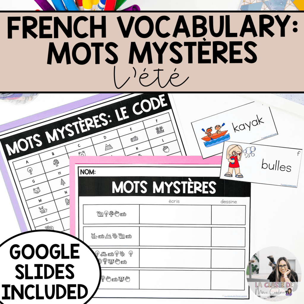 French Summer Word Work - Mots Mystères: l'été - La Classe de Mme Caroline