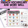 French Summer Vocabulary and French Word Wall Cards - vocabulaire d'été ...