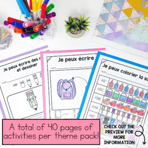 French Math and Literacy Worksheets for Kindergarten and Grade 1 Bundle ...
