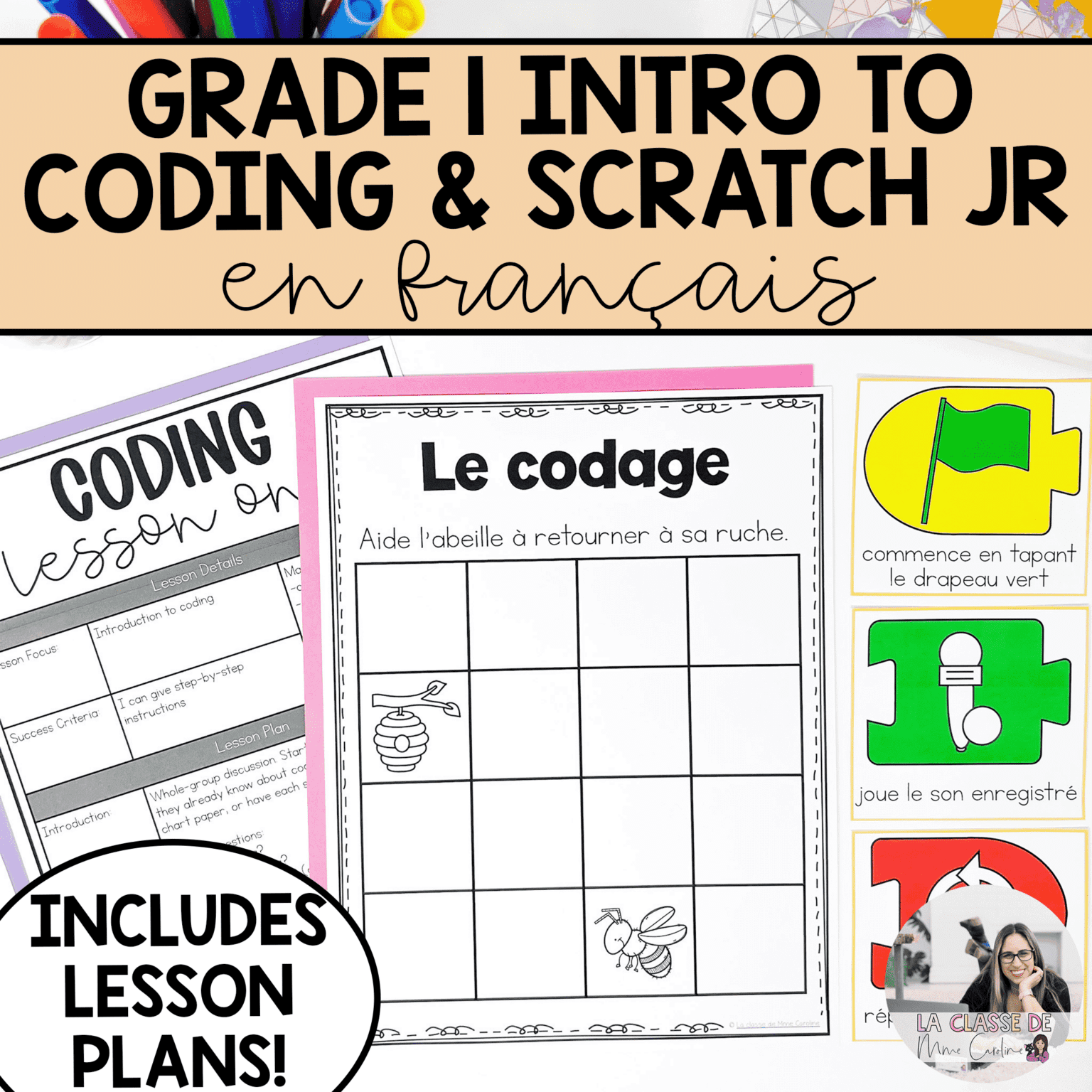 Grade 1 Coding Unit with Scratch Jr in FRENCH | Introduction au codage - La Classe de Mme Caroline