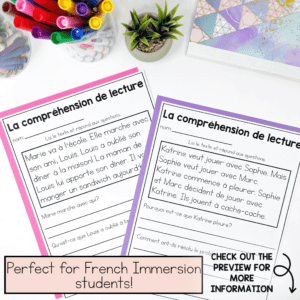 Differentiated French Reading Passages for Back to School | French ...