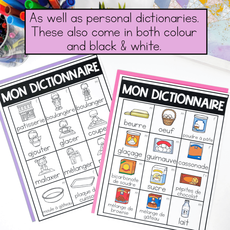French Baking Vocabulary | French Word Wall Cards & Personal Dictionary ...