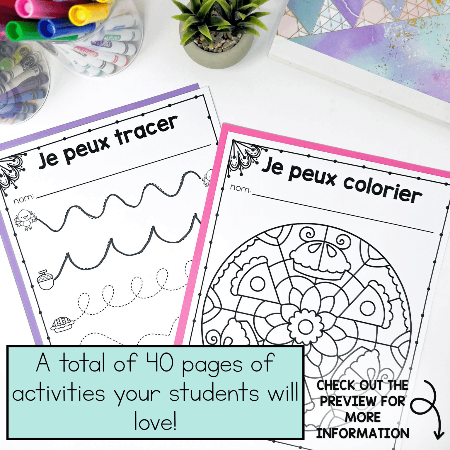 French Thanksgiving Activities for Kindergarten and Grade 1 | NO PREP ...