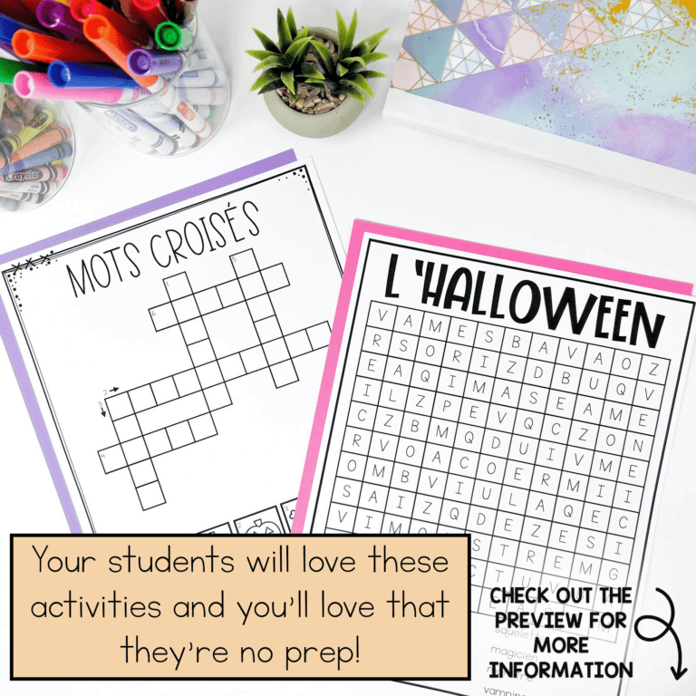 French Halloween Activities and Worksheets | Les activités pour l ...