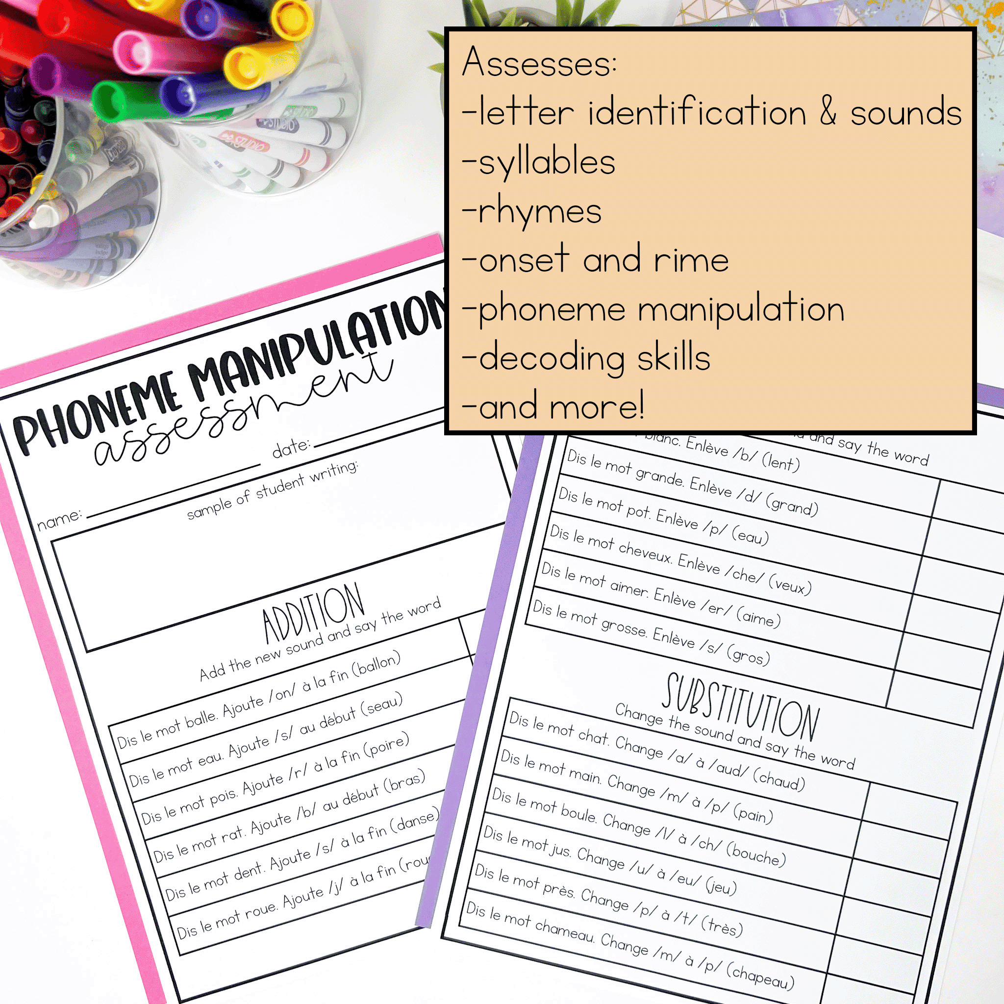 French Phonological Awareness Assessments | French Science of Reading ...
