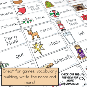 French Christmas Vocabulary | French Word Wall Cards | Vocabulaire de ...