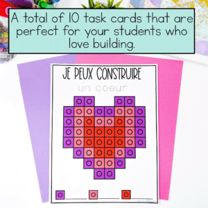 French Valentine's Day Snap Cube Task Cards | French Math Centres - La ...