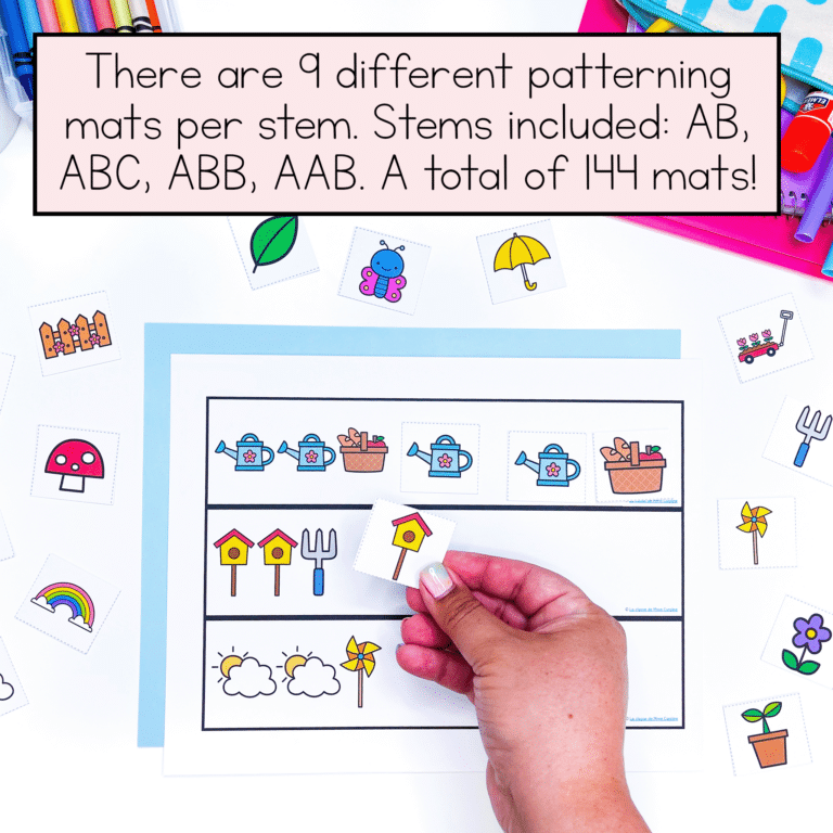 French Patterning Math Centre for Kindergarten Bundle | Les suites en ...