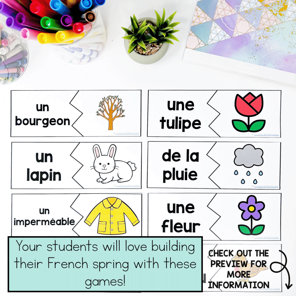 French Spring Games and Activities Bundle | Ensemble de jeux ...