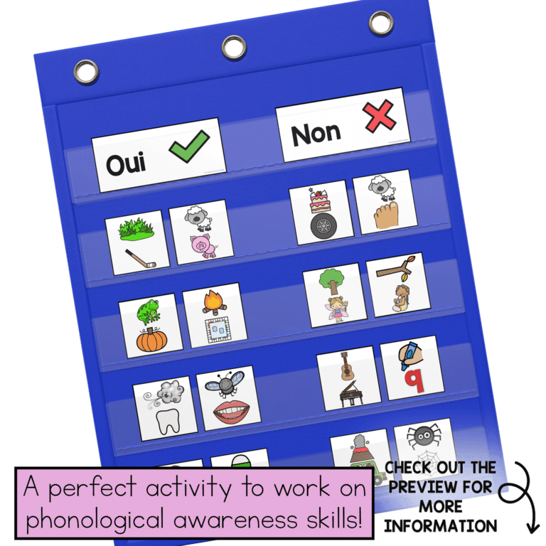 French Rhymes Pocket Chart Centre | French Phonological Awareness ...