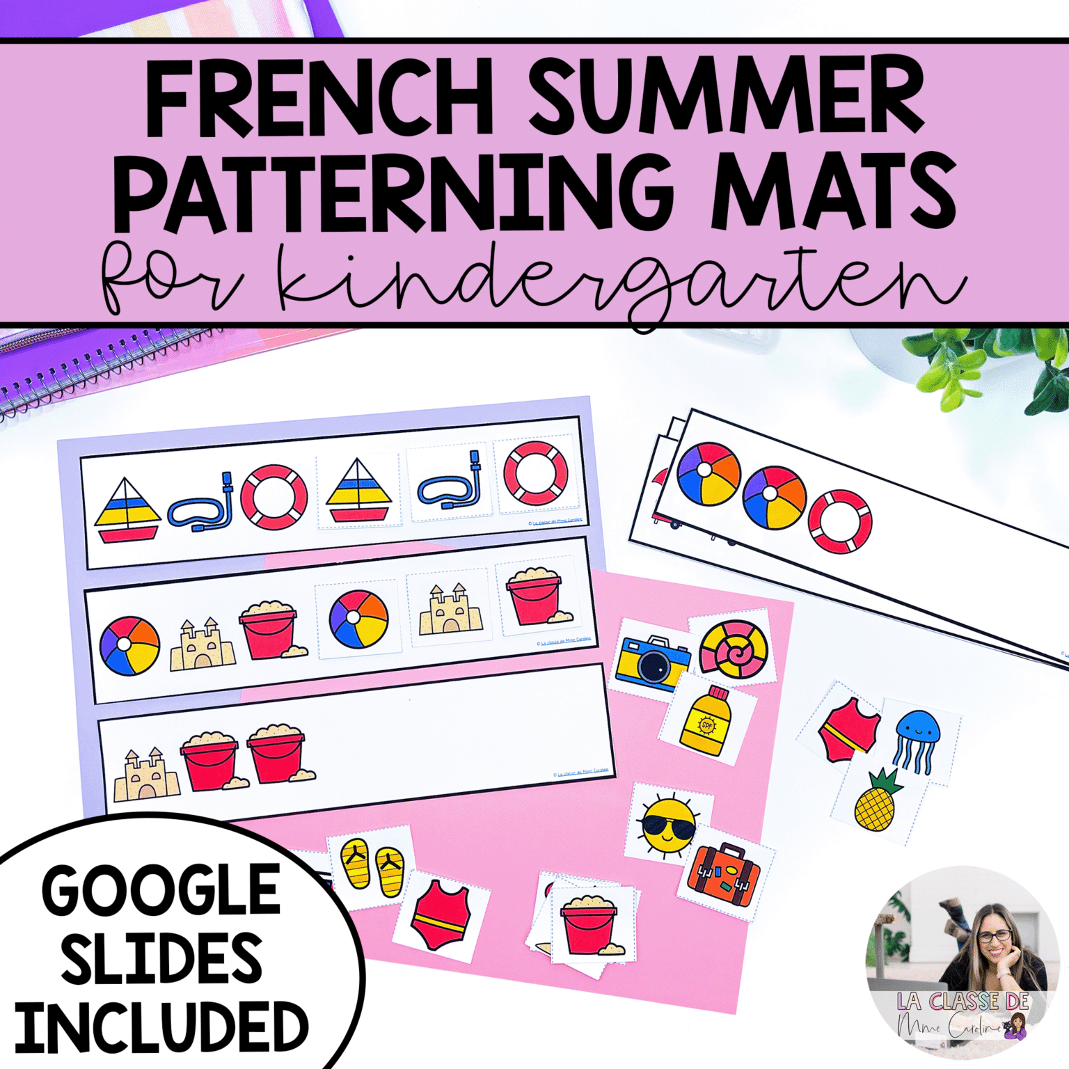 French Summer Geoboard Task Cards | French Math Centres | les géoplans ...