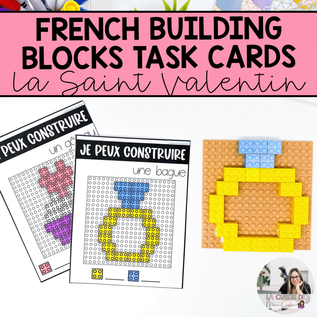 French Valentine's Day Building Block Task Cards | French Building ...