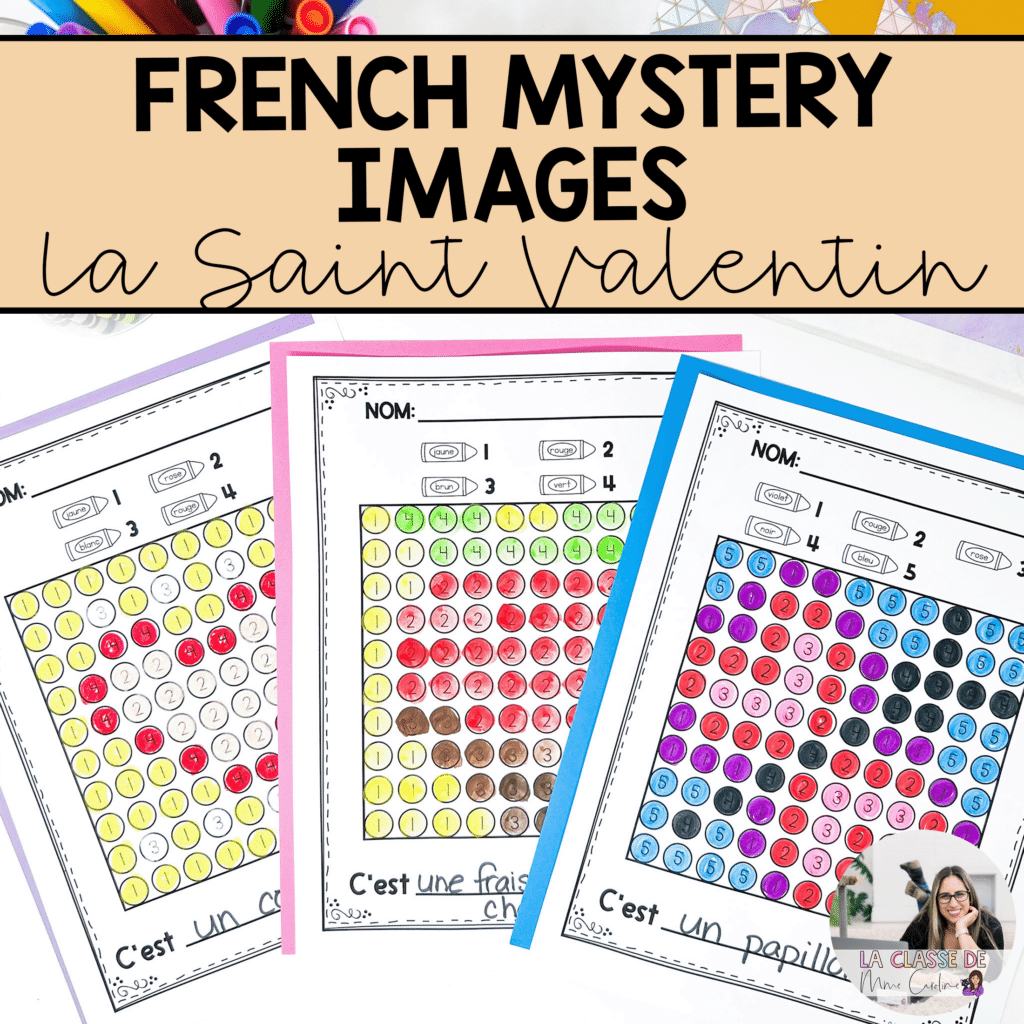French Valentine's Day Snap Cube Task Cards | French Math Centres - La ...