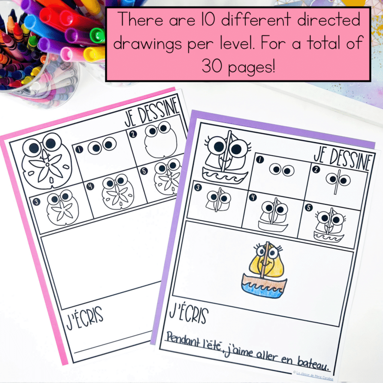 French Summer Directed Drawing & Writing Activity | Les dessins dirigés ...