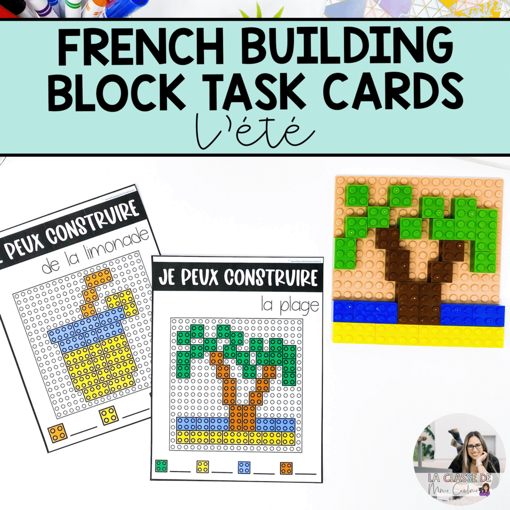 French Summer Building Block Task Cards | French Building Centre - La ...