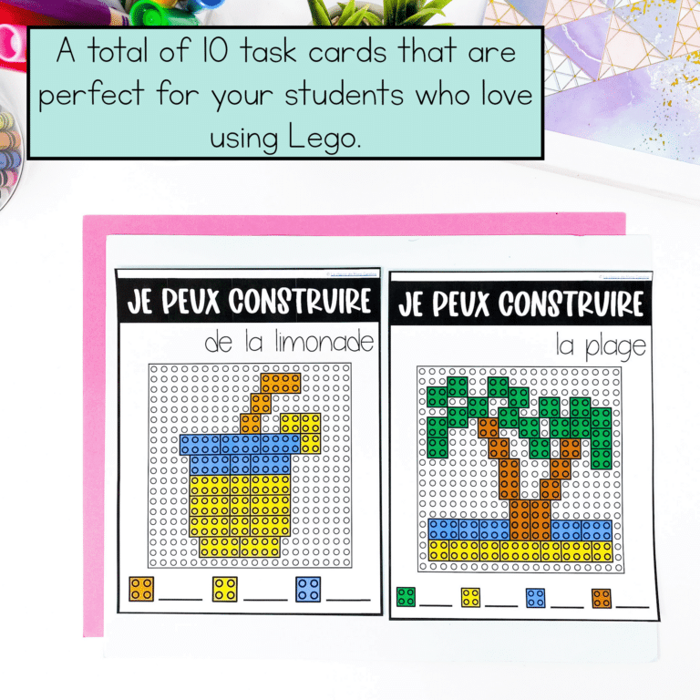 French Summer Building Block Task Cards | French Building Centre - La ...