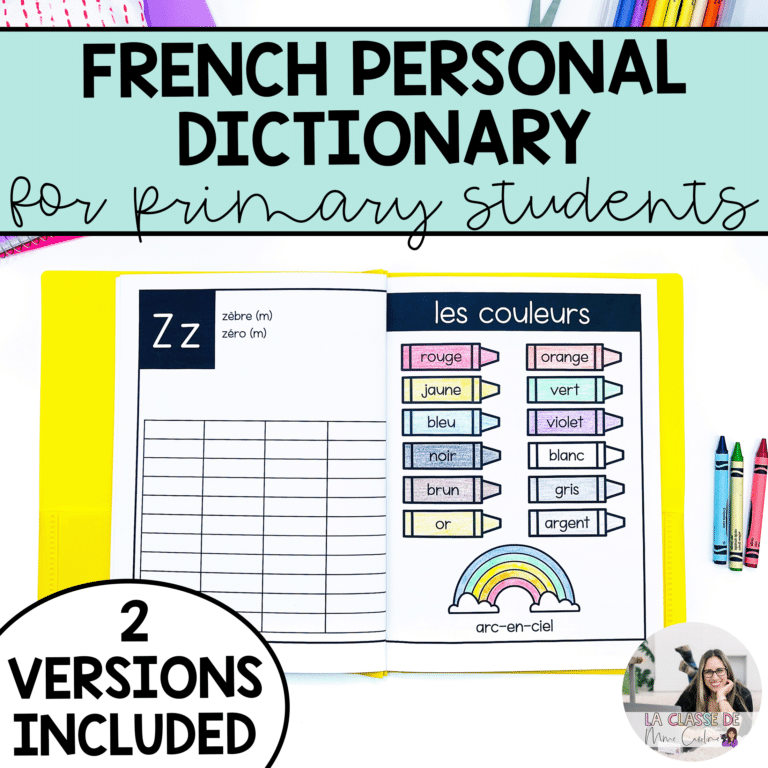 French Personal Dictionary for Primary Students | Dictionnaire ...