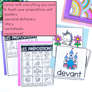 French Preposition Unit with Worksheets, Posters, Book & Assessment for ...