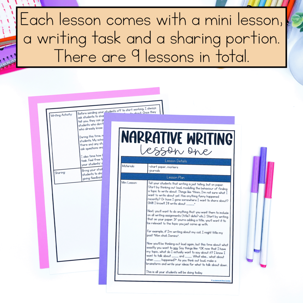 French Narrative Writing Unit for Primary Students | Unité: l'écriture ...