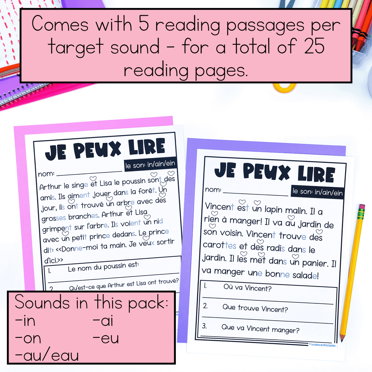 French Decodable Reading Passages & Comprehension Questions for ...
