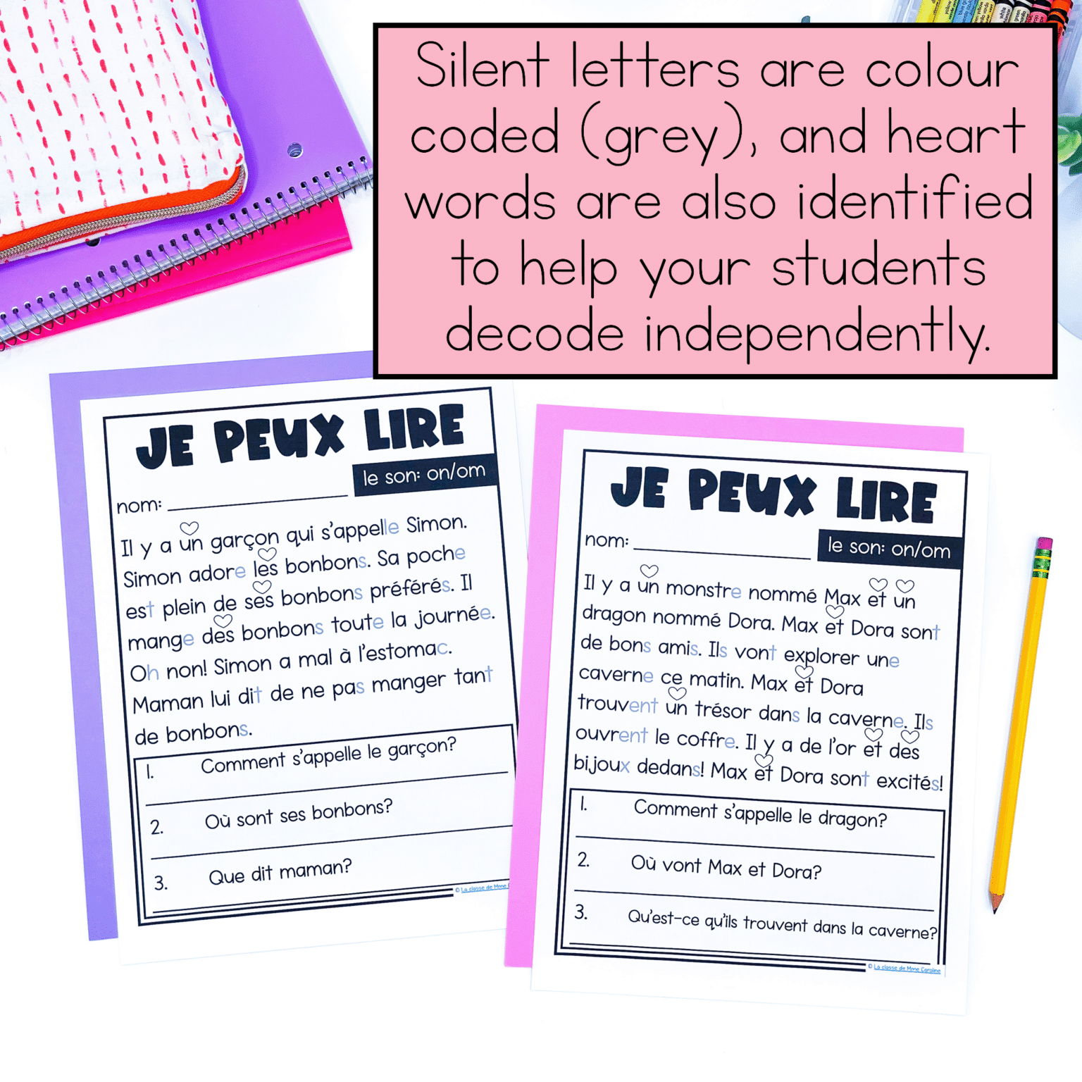 French Decodable Reading Passages & Comprehension Questions for ...