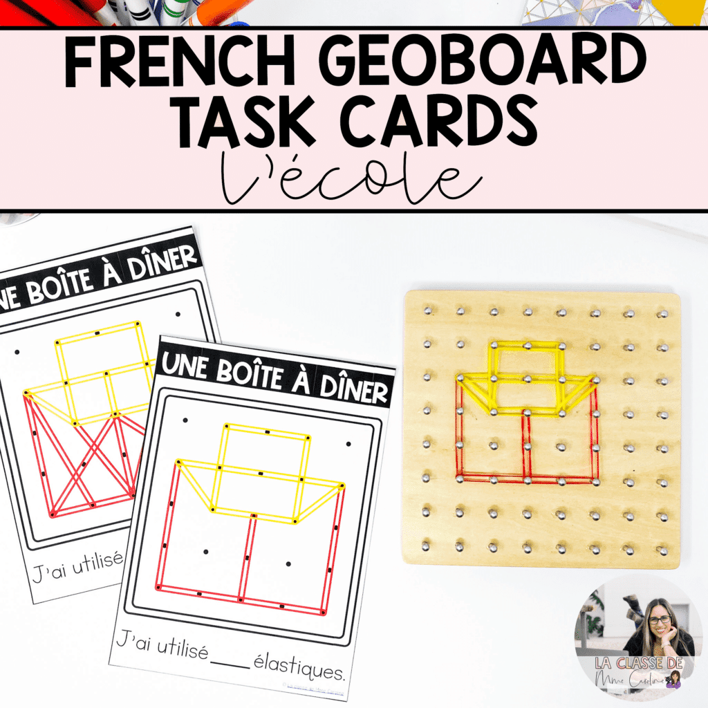 French Summer Geoboard Task Cards | French Math Centres | les géoplans ...
