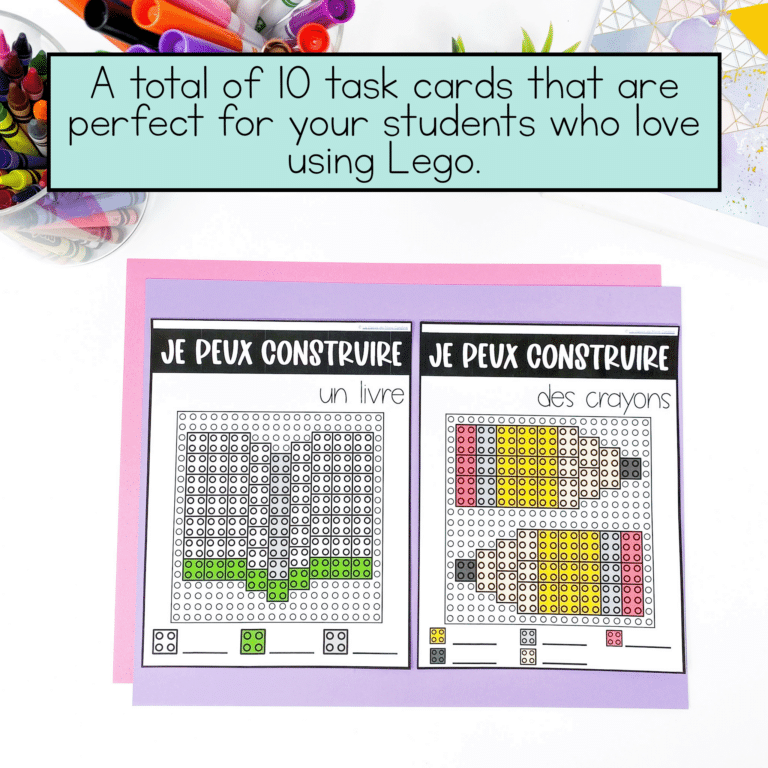 French Back to School Building Block Task Cards | French Building ...
