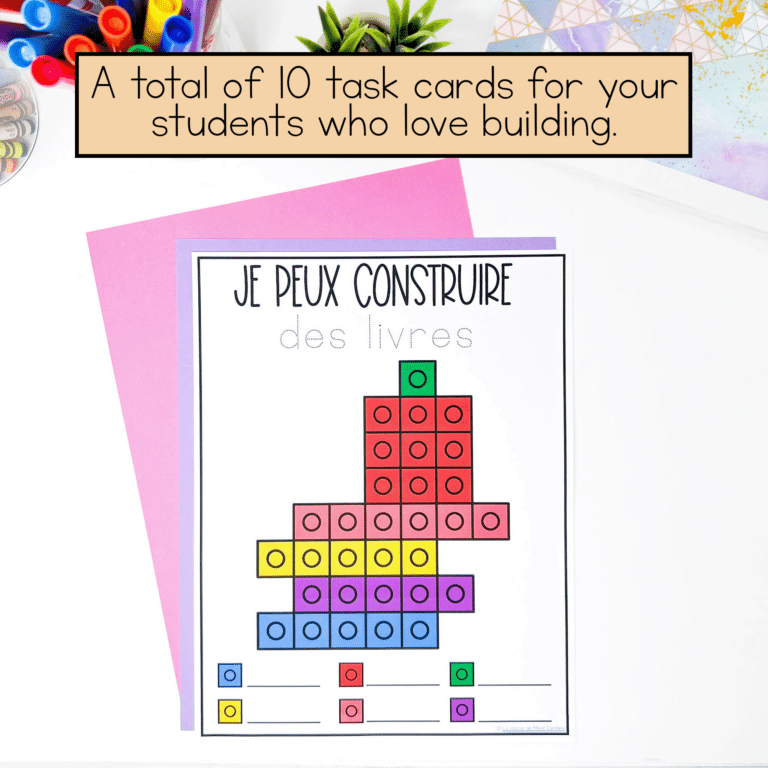 French Back to School Snap Cube Task Cards | French Math Centres for ...