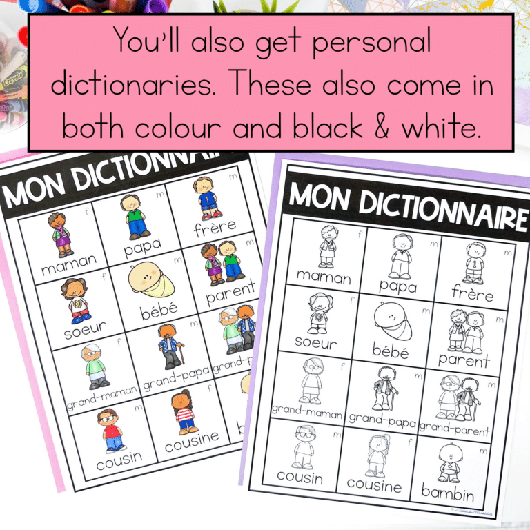 French Family Vocabulary Word Wall Cards | Cartes de vocabulaire la ...