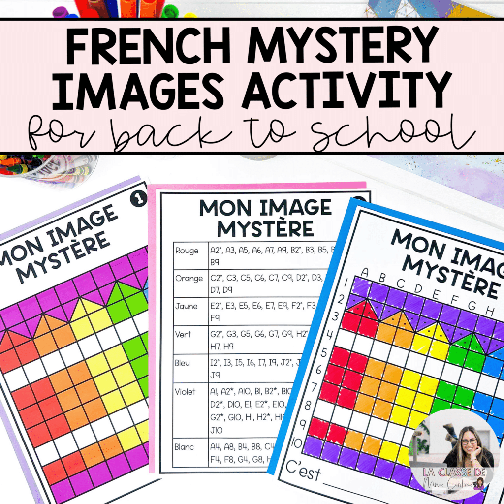 French Back to School Colour by Code Mystery Images | Colorie par code ...