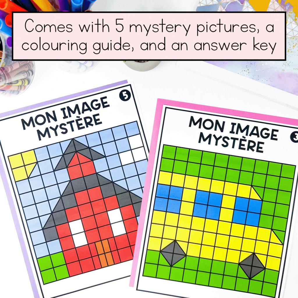 French Back to School Colour by Code Mystery Images | Colorie par code ...