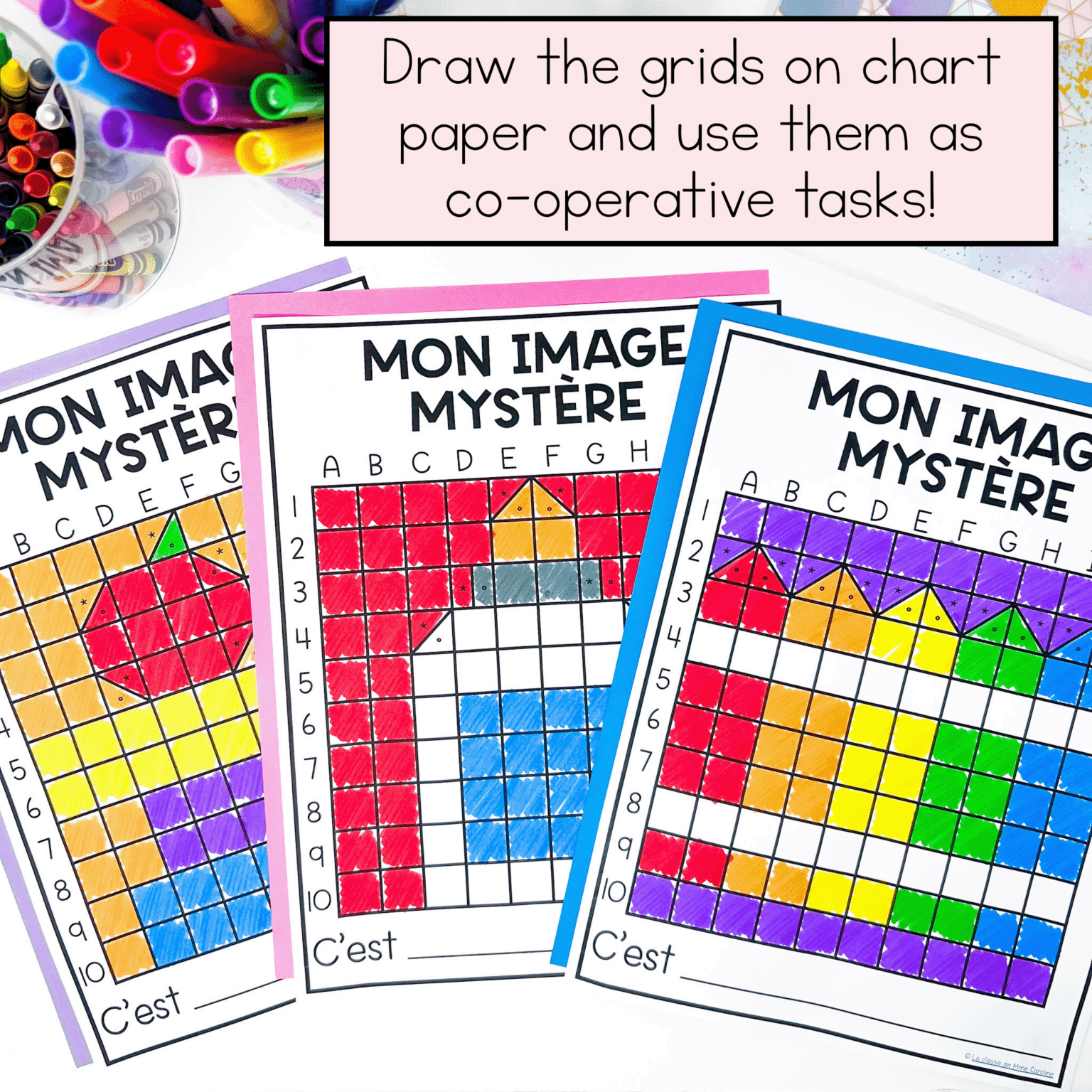 French Back to School Colour by Code Mystery Images | Colorie par code ...
