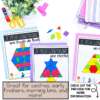 French Christmas Pattern Block Task Cards | French Math Centres for ...