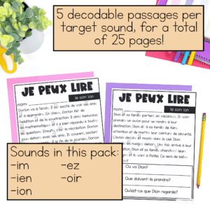 French Decodable Reading Passages & Comprehension Questions Compound ...