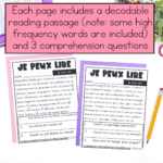 French Decodable Reading Passages & Comprehension Questions Compound ...