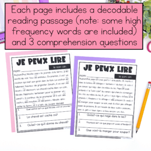 French Decodable Reading Passages & Comprehension Questions Compound ...