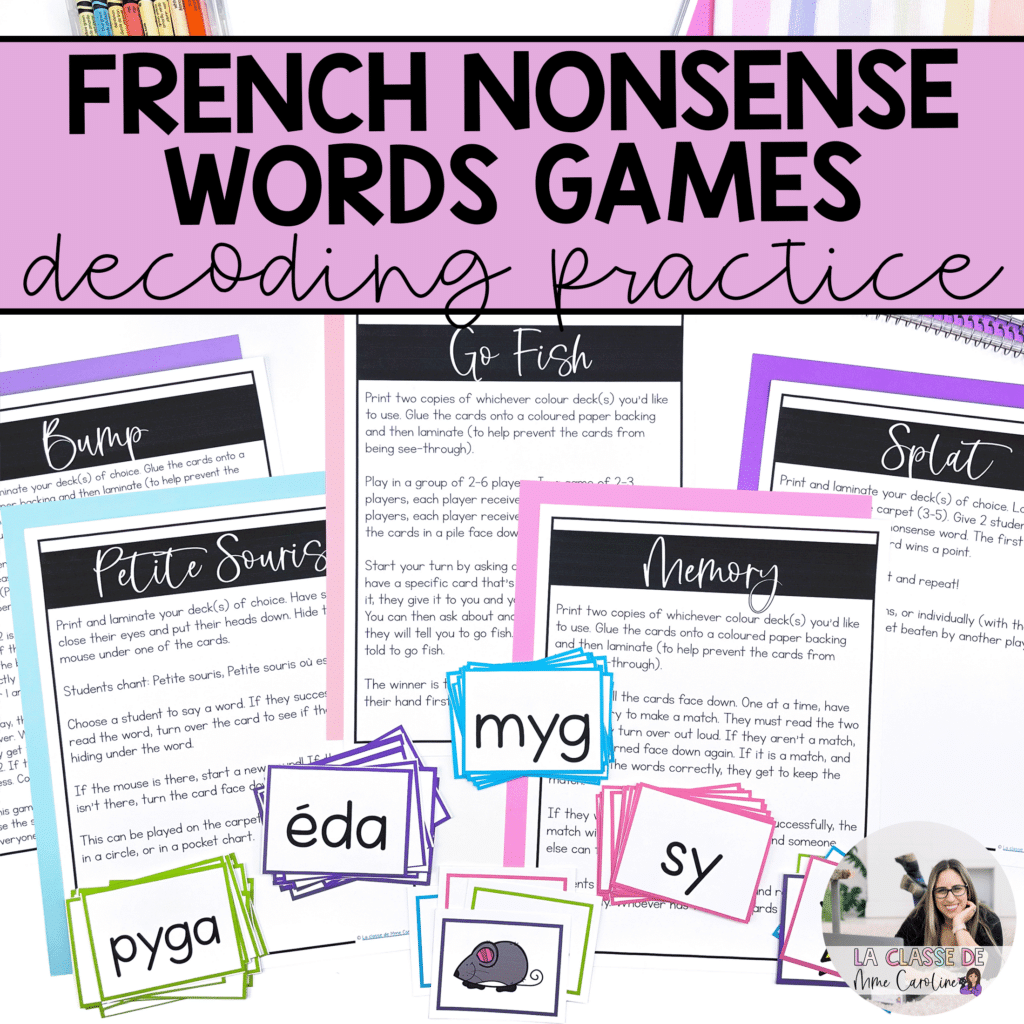 French Nonsense Word Games for Practicing Decoding Skills | French ...