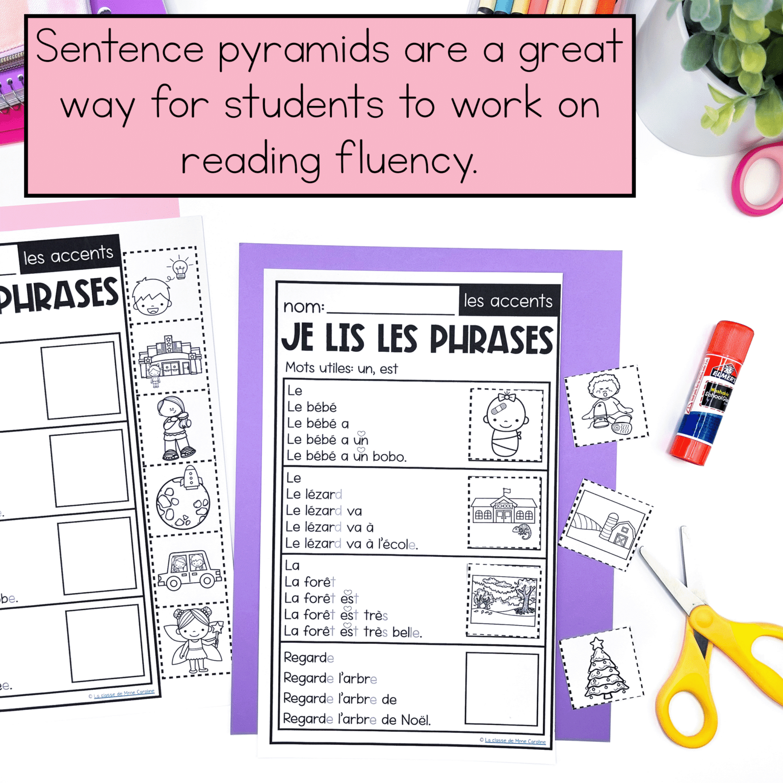 French Sentence Pyramids for Building Reading Fluency - Decodable - La ...