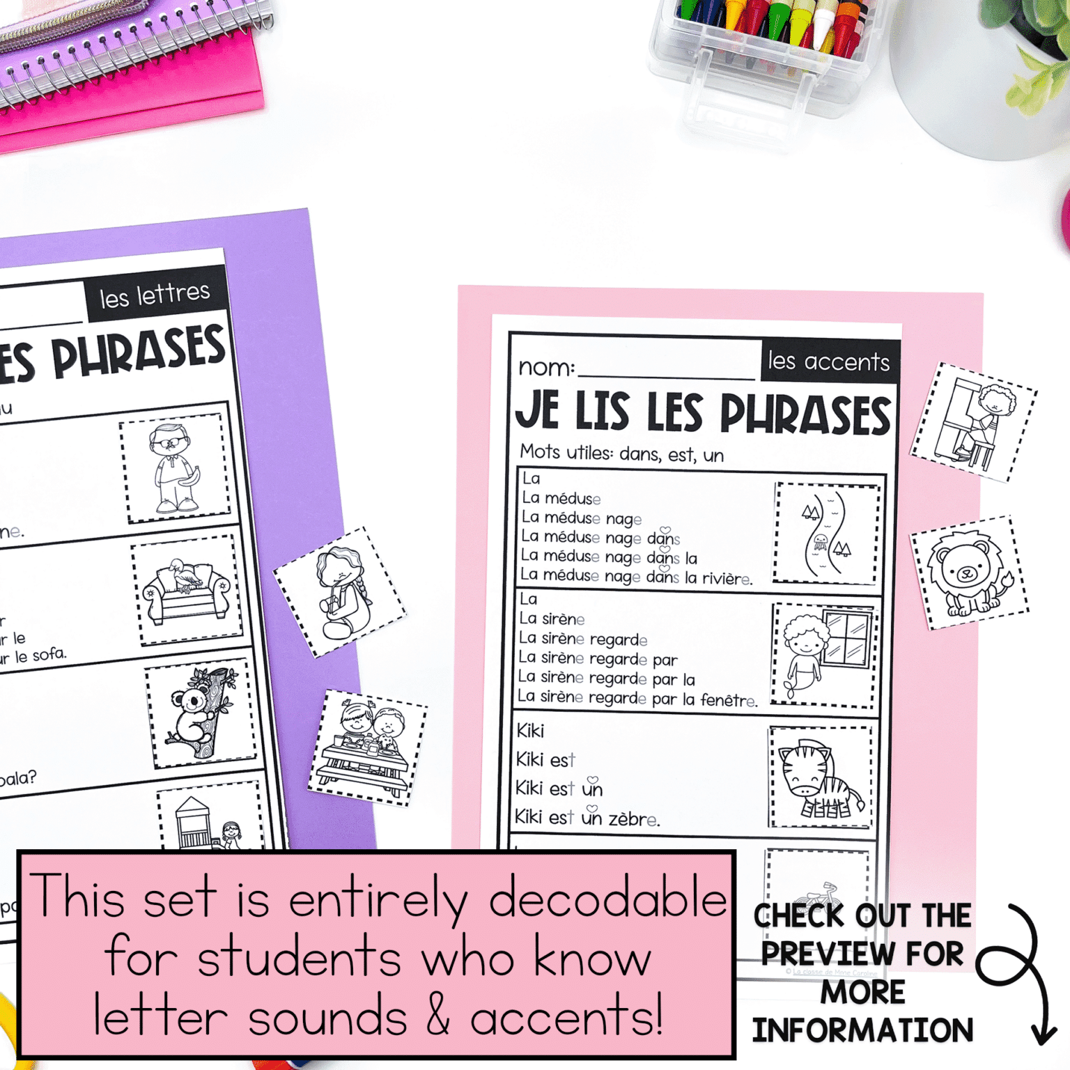French Sentence Pyramids for Building Reading Fluency - Decodable - La ...