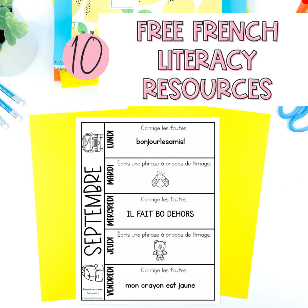 10 Free French Literacy Resources Your Students Will Love - La Classe ...